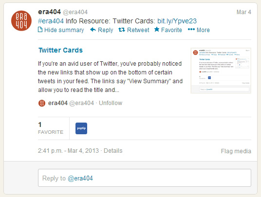 Twitter Cards | ERA404